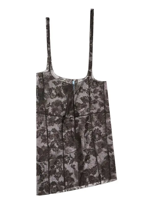 Prada Lace Floral Midi Skirt - Black