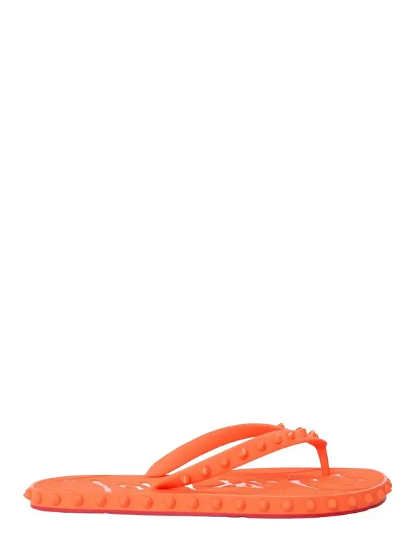 CHRISTIAN LOUBOUTIN Studded Flip Flops - Orange