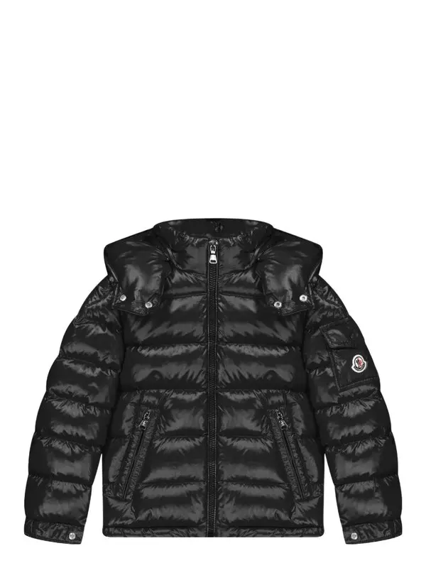 Moncler Logo Patch Down Jacket - Black