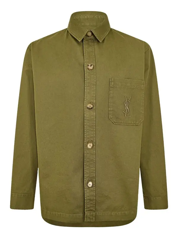 Saint Laurent Olive Cass Overshirt - Green