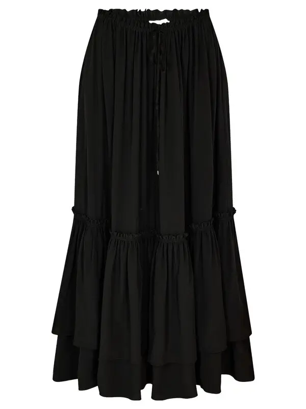 Chloé Tiered Maxi Skirt - Black