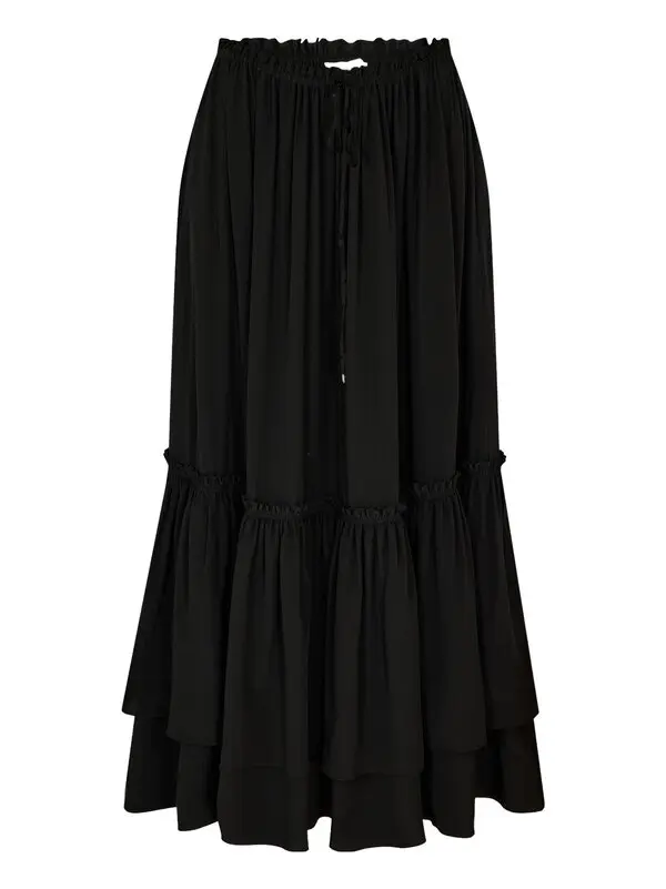 Chloé Tiered Maxi Skirt - Black