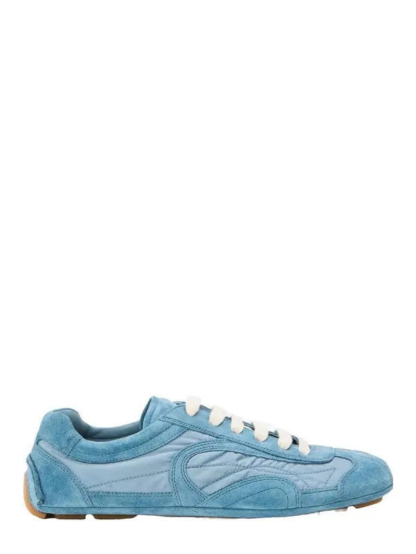 Prada Suede And Nylon Low-top Sneakers - Blue