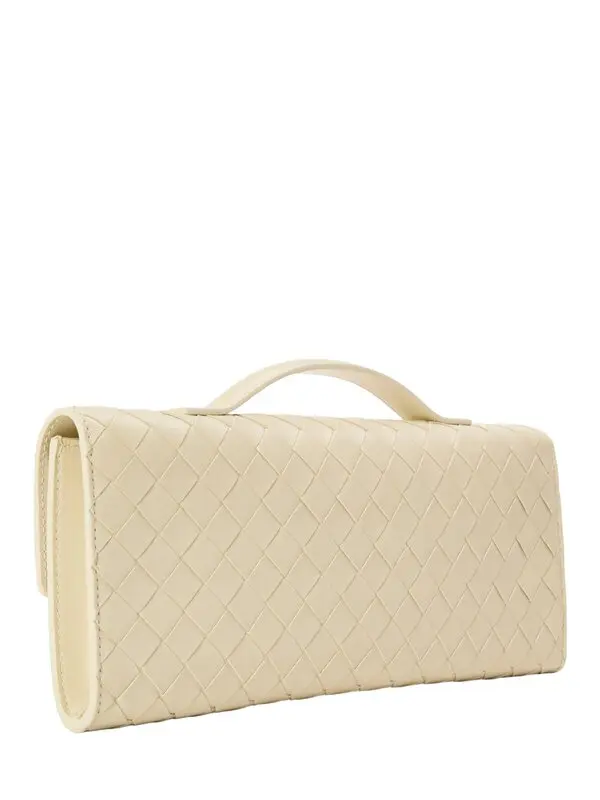 Bottega Veneta Woven Lambskin Clutch - Nude