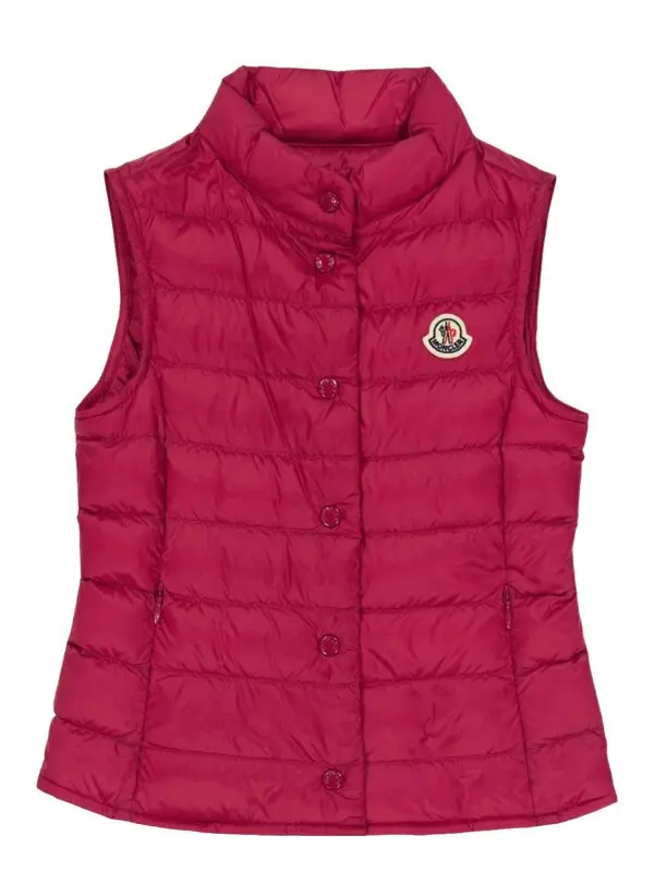 Moncler Logo Patch Puffer Vest - Red