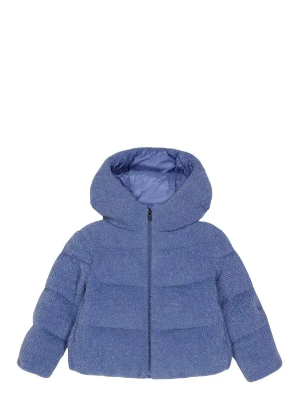 Moncler Quilted Logo Teddy Bear Jacket - Blue