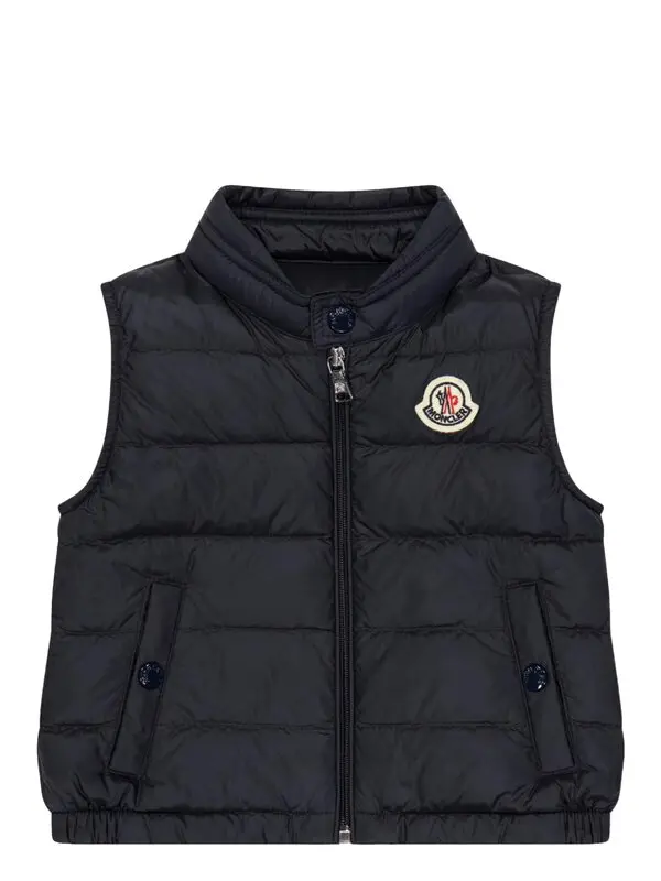 Moncler Logo Patch Puffer Vest - Black
