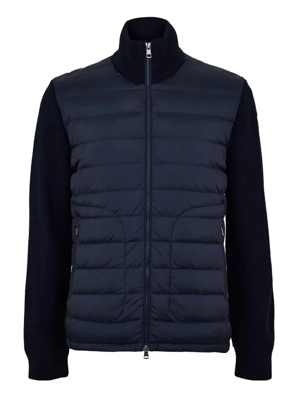 Moncler Wool Zipper Coat - Black