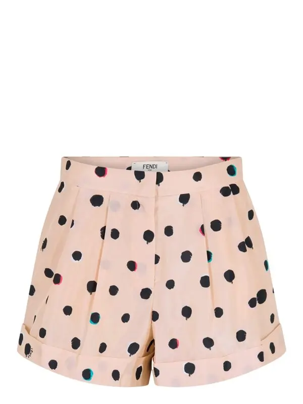 Fendi Polka Dot Print Chino Shorts - Nude