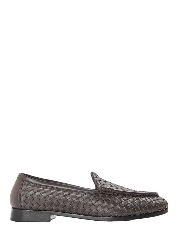Bottega Veneta Woven Leather Loafers - Black