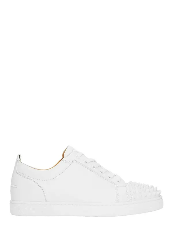 CHRISTIAN LOUBOUTIN Embellished Leather Sneakers - White