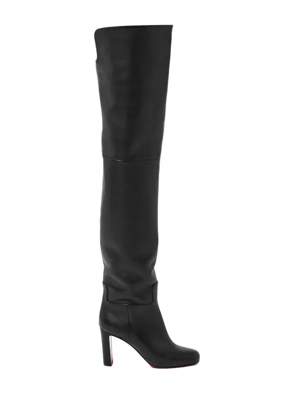 CHRISTIAN LOUBOUTIN Leather Over-the-knee Boots - Black