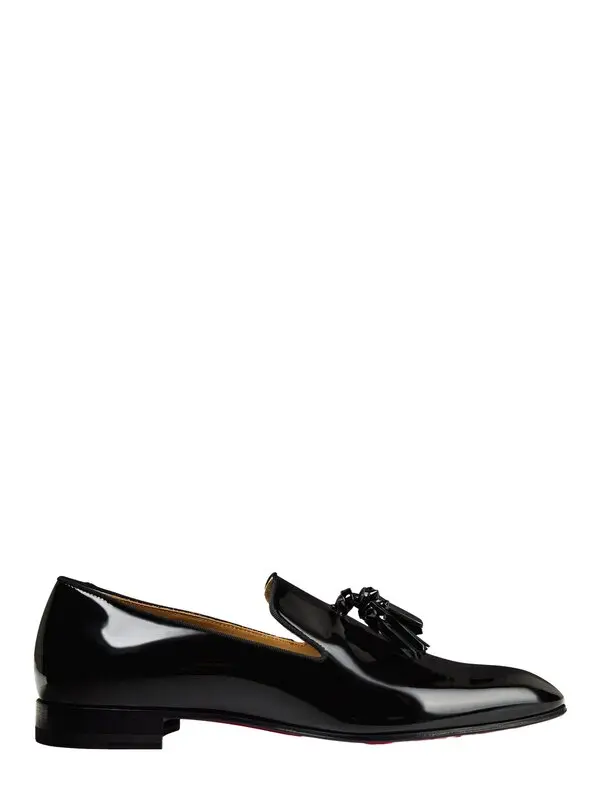 CHRISTIAN LOUBOUTIN Patent Leather Loafers With Tassel Detail - Black