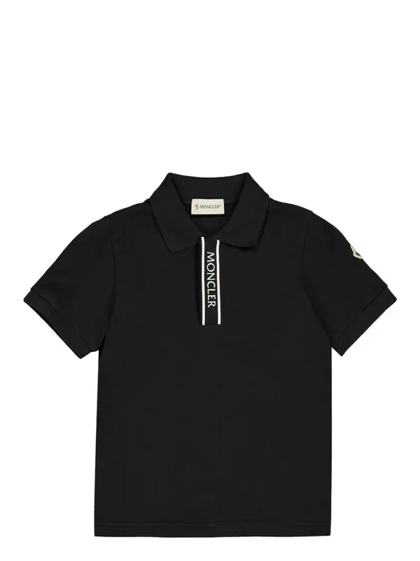 Moncler Short Sleeve Logo Polo Shirt - Black