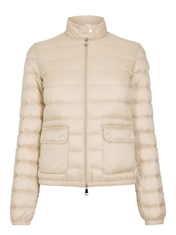 Moncler Lans Short Down Jacket With Stand Collar And Zip Fastening - No