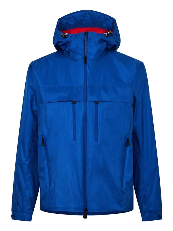 Moncler Hooded Jacket With Zippered Pockets - Blue
