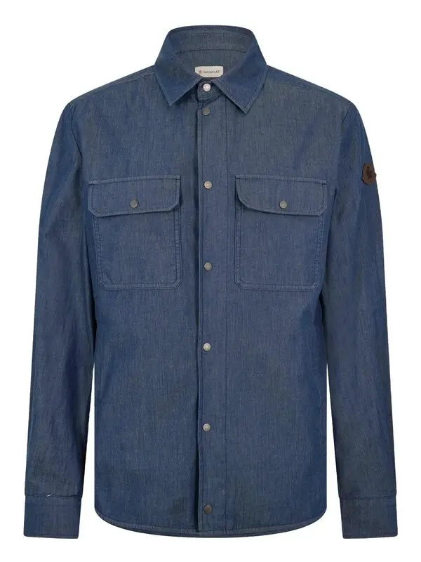Moncler Denim Button-down Overshirt - Blue
