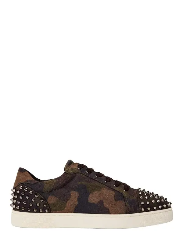 CHRISTIAN LOUBOUTIN Camouflage Studded Low-top Sneakers - Black