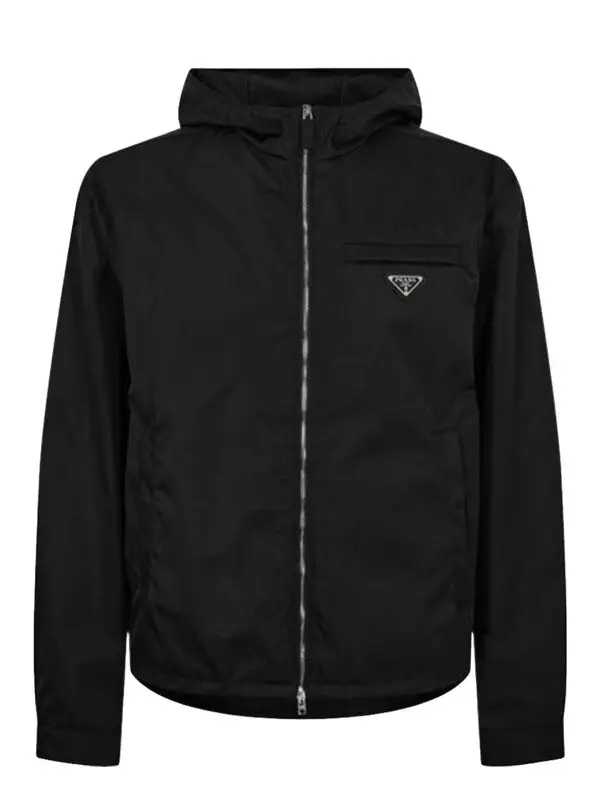 Prada Hooded Long-sleeved Jacket - Black