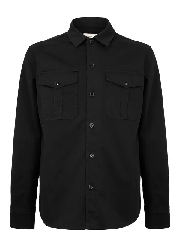 Moncler Denim Button-down Overshirt - Black