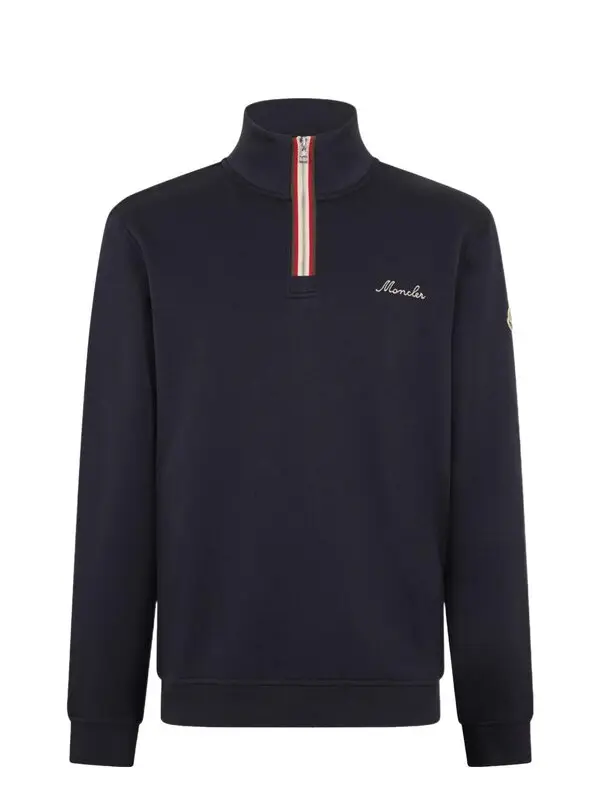 Moncler Logo Zip-up Sweatshirt - Black