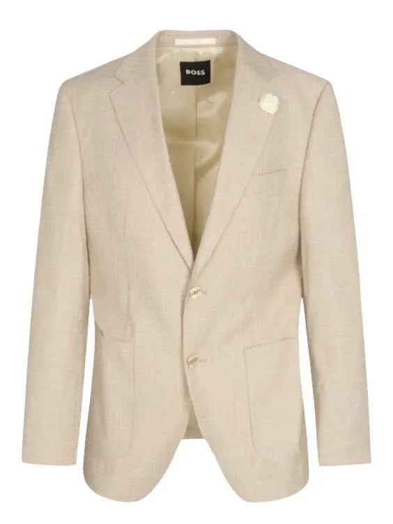 Hugo Boss Single-breasted Blazer - Medium Beige
