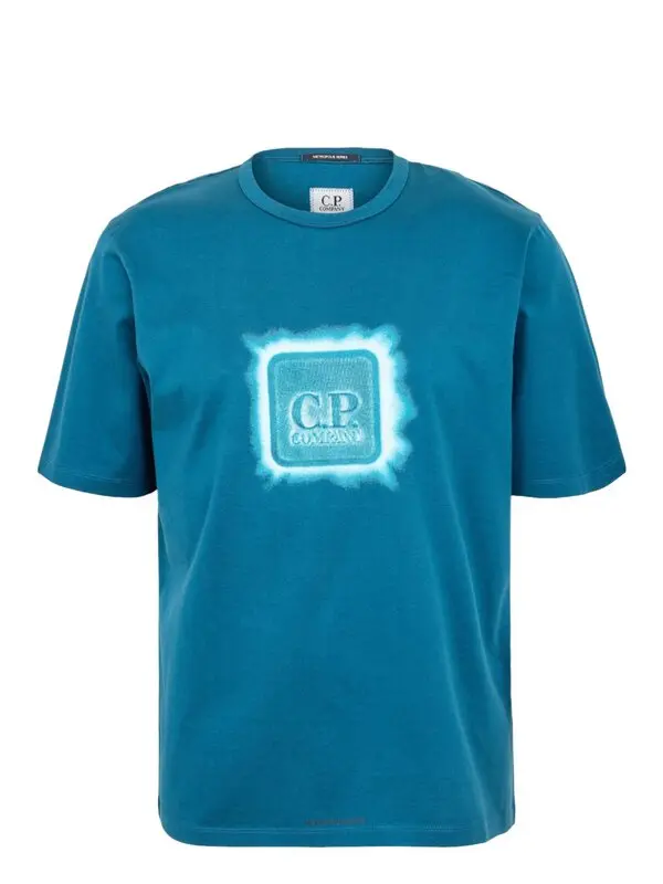 C.P. COMPANY Logo Crew Neck T-shirt - Blue