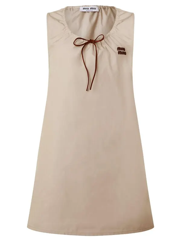 Miu Miu Panama Mini Dress With Tie Detail - No