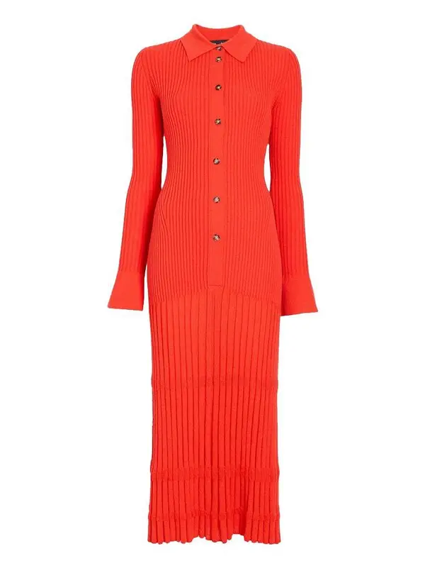 Proenza Schouler Rosario Merino Wool Dress - Orange