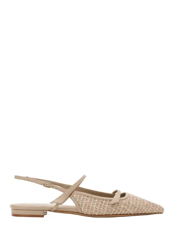 ALEXANDRE BIRMAN Tita Raffia Flat Slingback - Brown