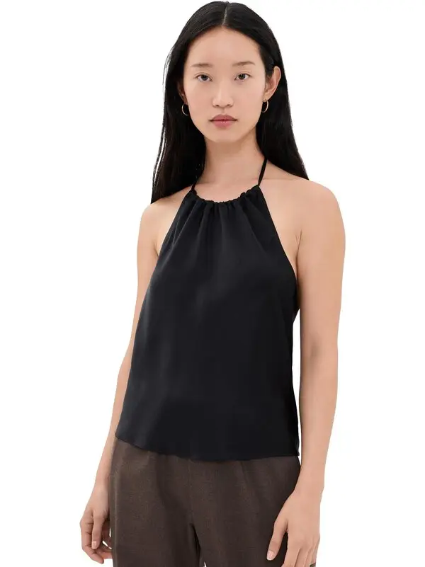 Donni. Silk Halter Top - Jet