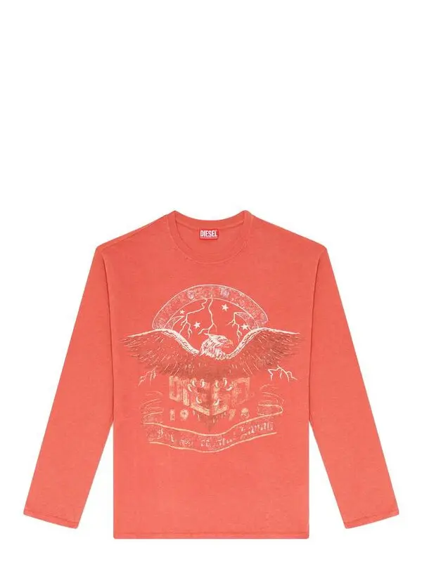 DIESEL® Long-sleeve T-shirt With Concert Graphics - Red