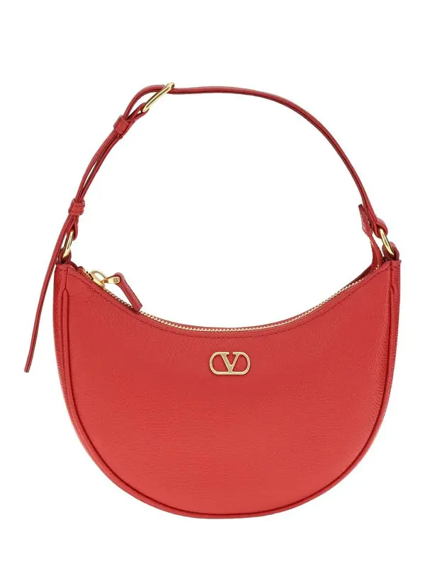 Valentino Garavani Mini Hobo Vlogo Signature Shoulder Bag - Red