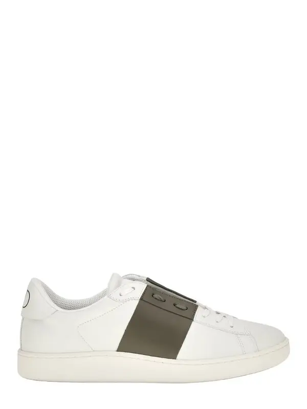 Valentino Garavani Open Sneakers With Contrasting Side Bands And Studded Heel - White