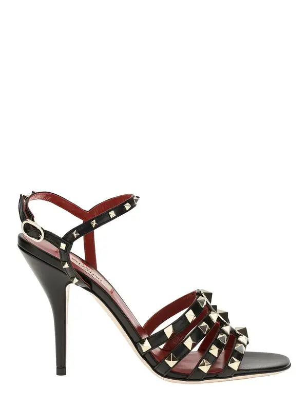 Valentino Garavani Rockstud Kidskin High Heel Sandals - Black