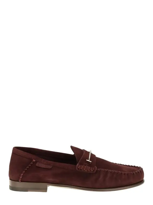 TOM FORD Suede Leather T-strap Loafers - Multicolor