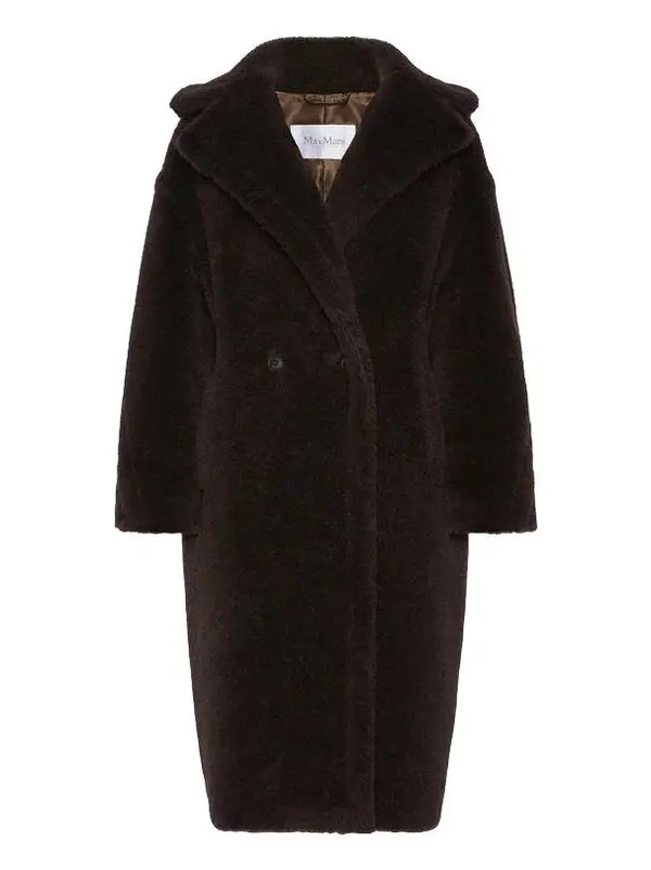 Max Mara Double-breasted Textured Long Coat - Brown