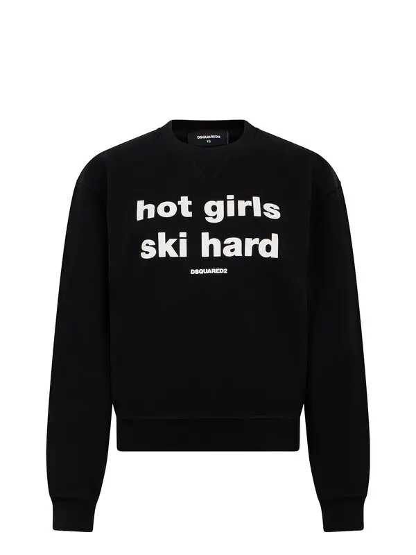 Dsquared2 Crewneck Sweatshirt With Lettering Print - Black