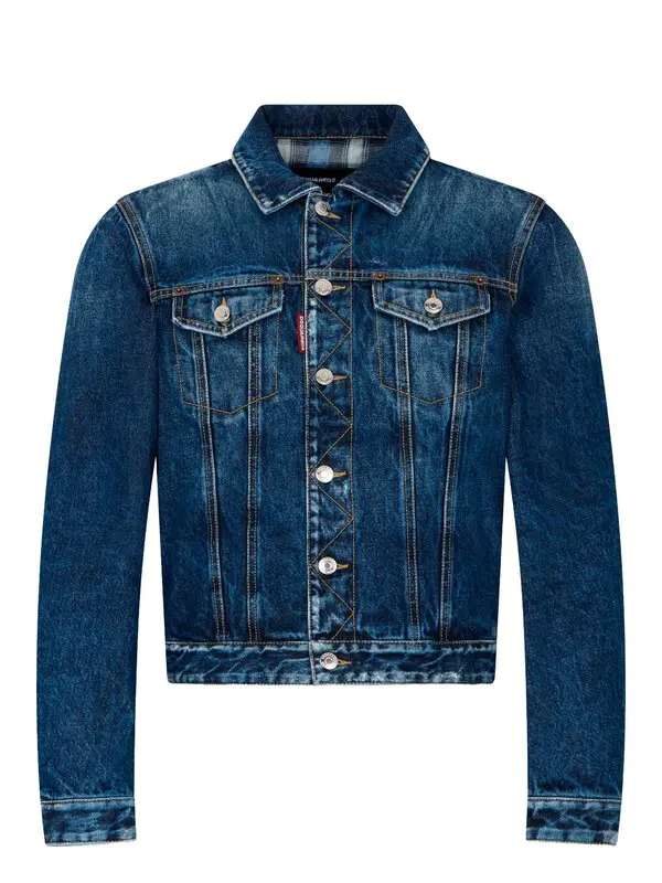 Dsquared2 Dark Highlight Mini Front Jean Jacket - Blue