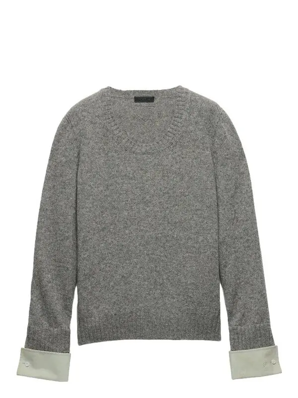 Prada Shetland Wool Jumper With Removable Cuffs - Gray