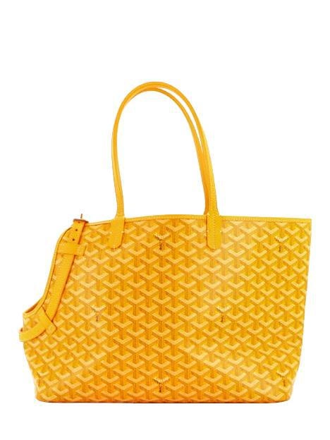 Goyard Chien Gris Pet Carrier Tote Coated Canvas - Yellow