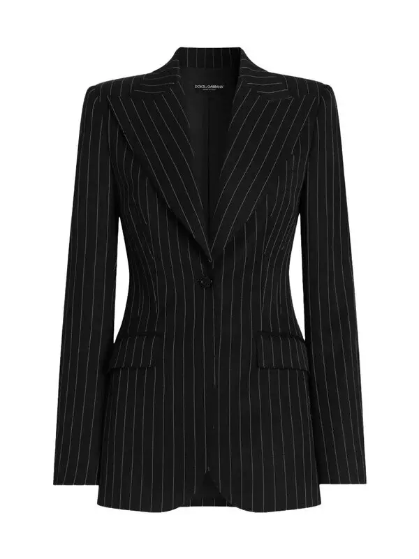 Dolce & Gabbana Single-breasted Pinstripe Wool Blazer - Multicolor