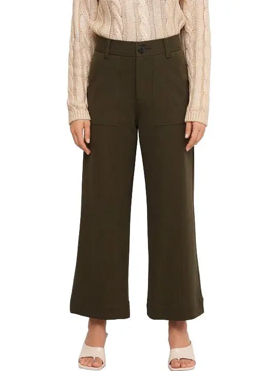 Fifteen Twenty Rylee Wide Leg Cropped Pants - Olive
