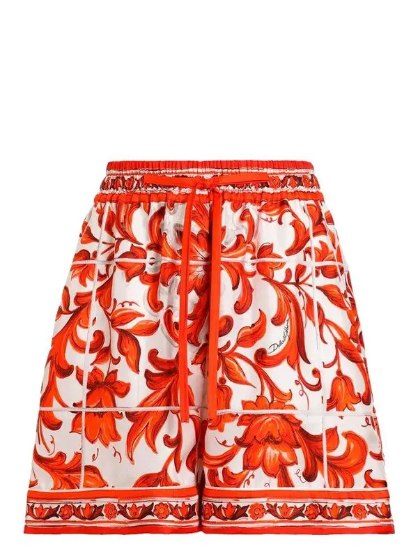 Dolce & Gabbana Maiolica-print Silk Shorts - Multicolor