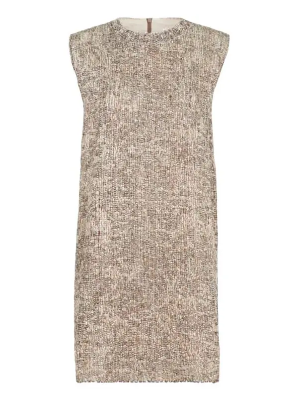 Brunello Cucinelli Sleeveless Textured Dress - Multicolor