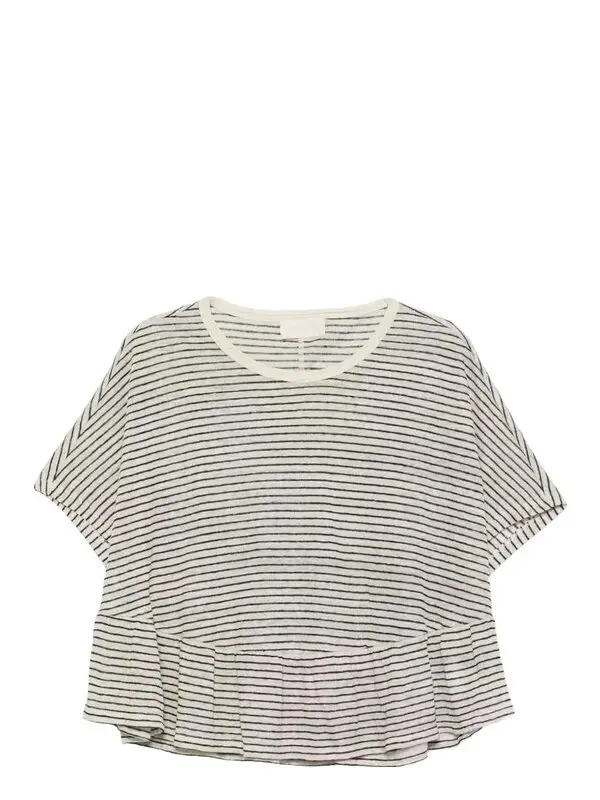 I BLUES Striped Peplum T-shirt - Neutrals