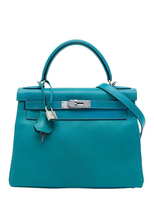Hermès 2004 Chevre Mysore Kelly Ii Retourne 28 Satchel - Blue