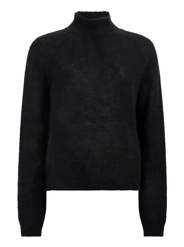 Alberta Ferretti High Neck Long Sleeve Sweater - Black