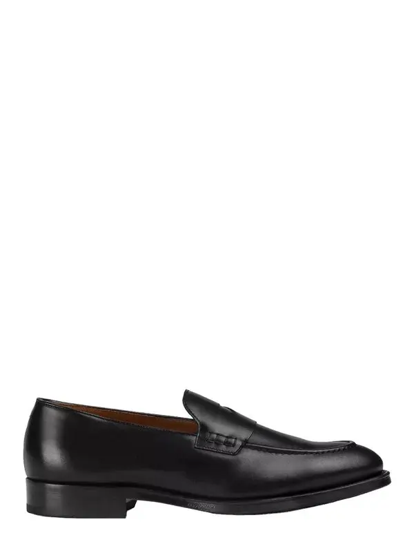 DOUCAL'S Almond-toe Penny Loafers - Black
