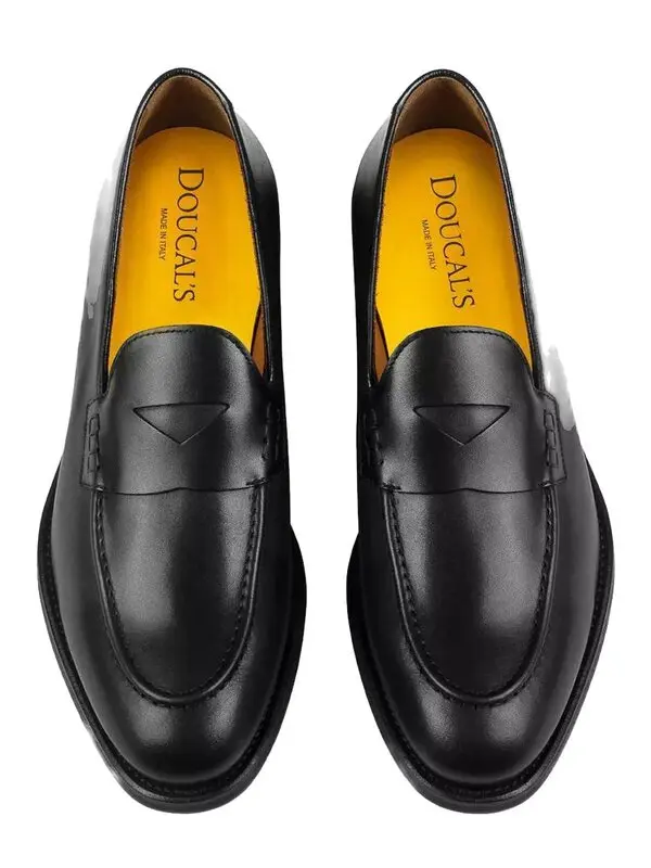 DOUCAL'S Almond-toe Penny Loafers - Black